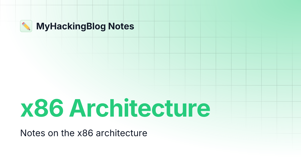 x86 Architecture | MyHackingBlog Notes